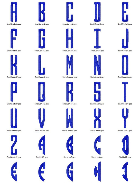 Large Round 3 Letter Monogram Machine Embroidery Font - Rivermill ...
