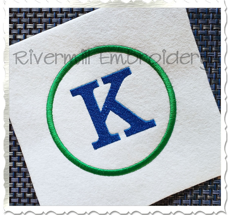Circle Outline Monogram Machine Embroidery Font - Rivermill Embroidery