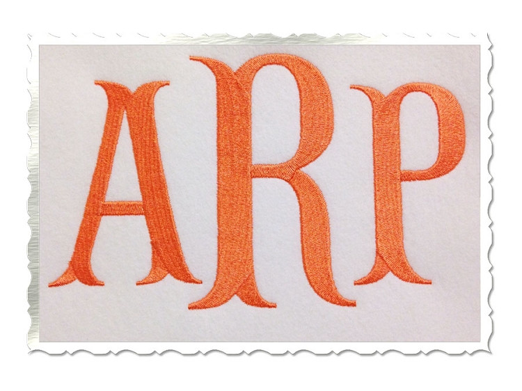 Large Fish Tail Machine Embroidery Font Alphabet - Rivermill Embroidery