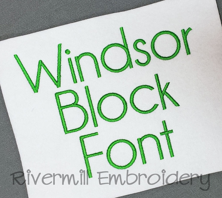 Windsor Block Machine Embroidery Alphabet - Rivermill Embroidery