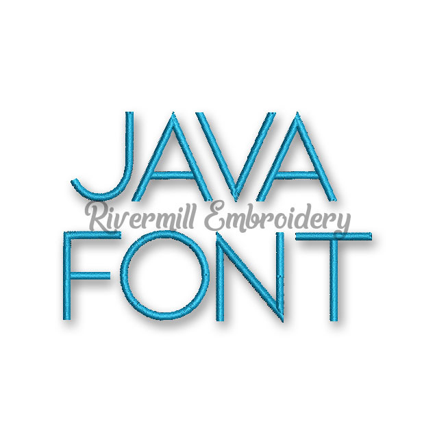 Small Java Machine Embroidery Font Alphabet - Rivermill Embroidery