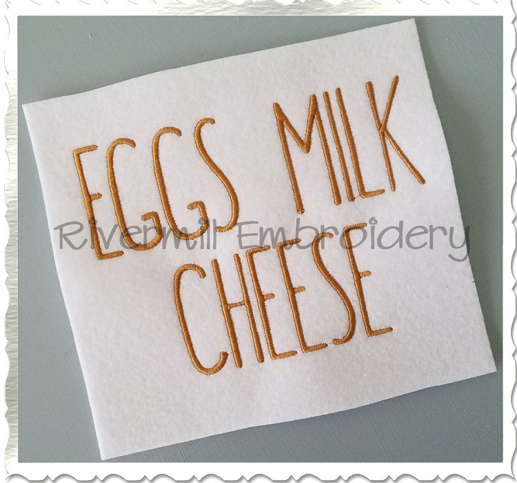 Farm Style Font Machine Embroidery Font Alphabet - Rivermill Embroidery