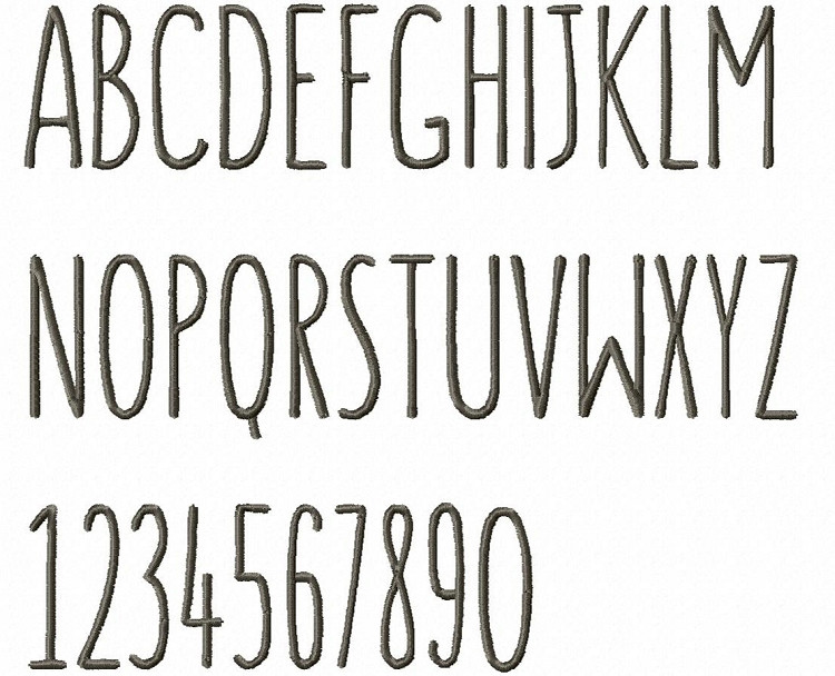 Farm Style Font Machine Embroidery Font Alphabet - Rivermill Embroidery