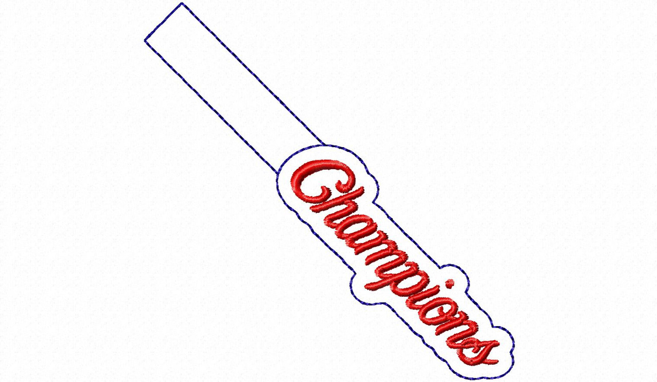 Champions In The Hoop Snap Tab Key Fob Machine Embroidery Design ...