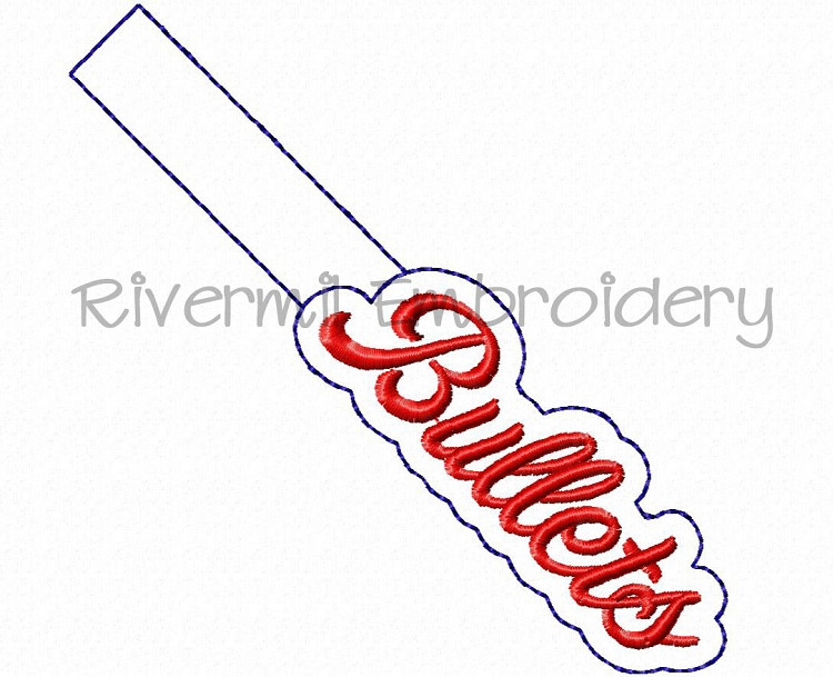 Bullets In The Hoop Snap Tab Key Fob Machine Embroidery Design ...