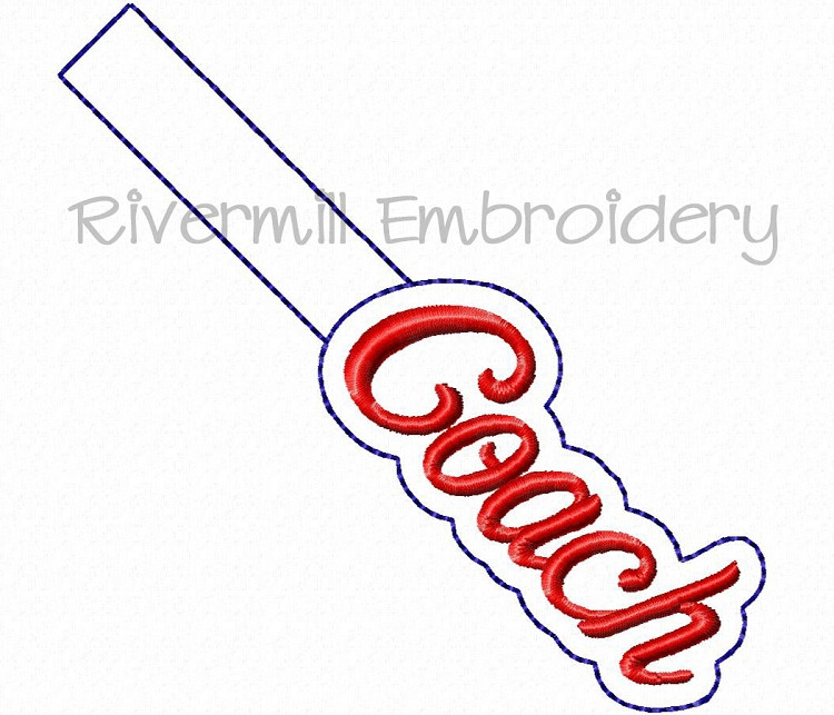 Coach In The Hoop Snap Tab Key Fob Machine Embroidery Design ...