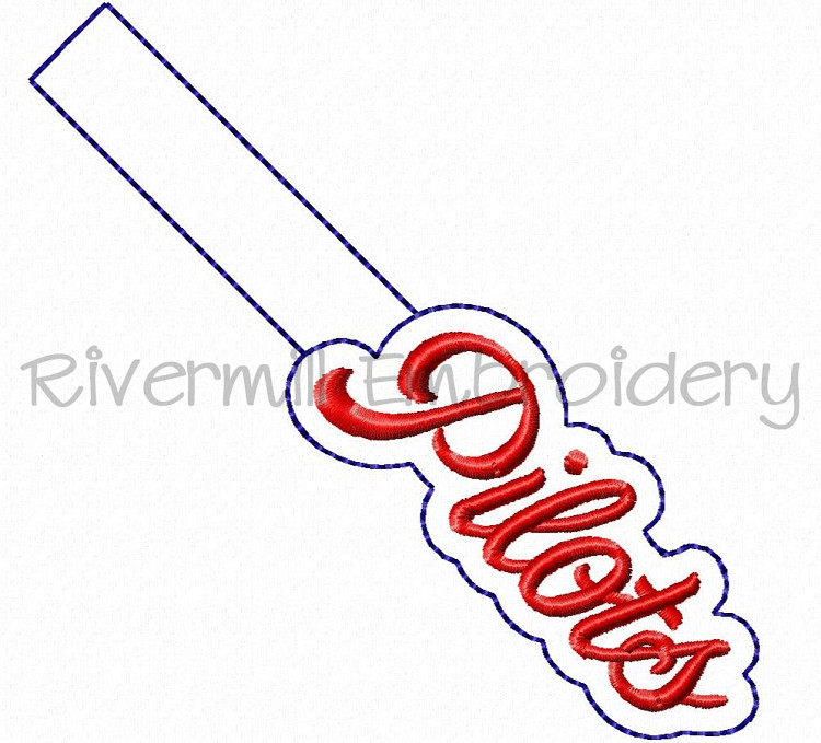 Pilots In The Hoop Snap Tab Key Fob Machine Embroidery Design ...
