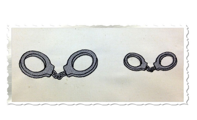 Mini Handcuffs Machine Embroidery Design - Rivermill Embroidery