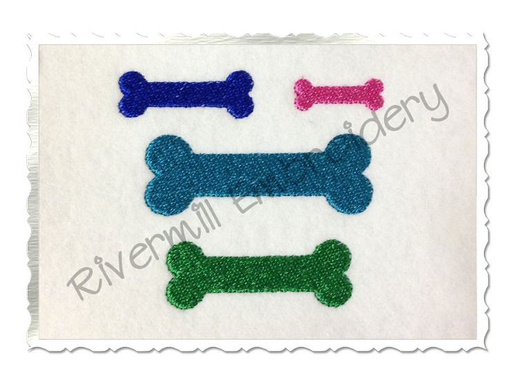 Mini Dog Bone Machine Embroidery Design - Rivermill Embroidery