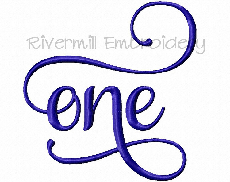 One Machine Embroidery Word Design - Rivermill Embroidery