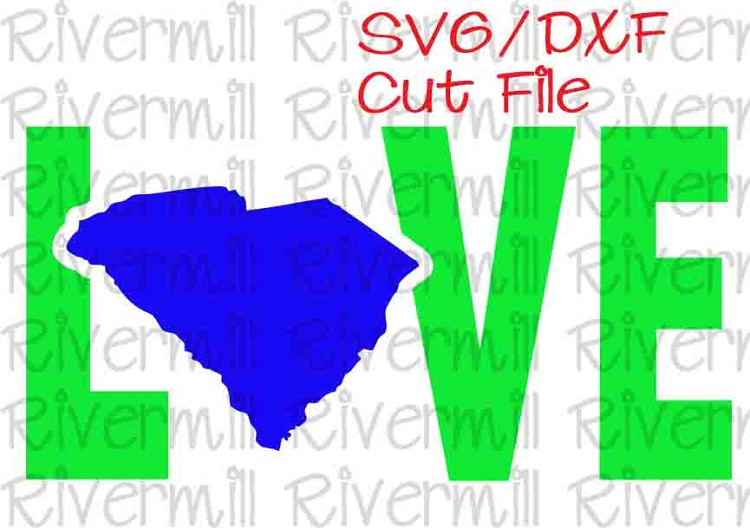 SVG DXF South Carolina Love Cut File - Rivermill Embroidery