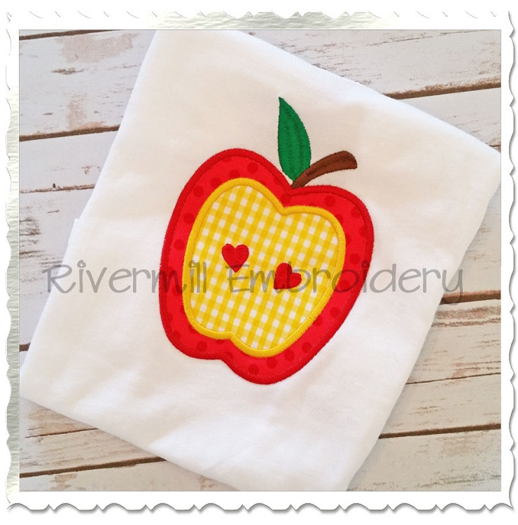 Apple Machine Embroidery Apple Applique Design