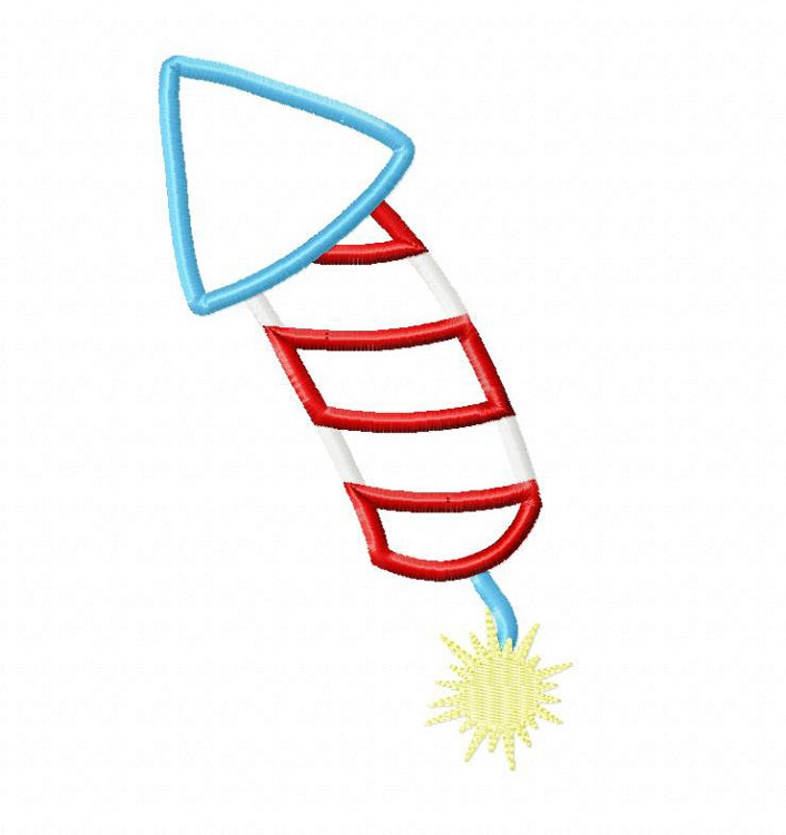 Applique Firecracker Machine Embroidery Design - Rivermill Embroidery