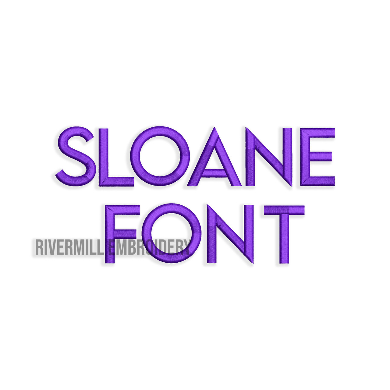 Sloane Machine Embroidery Font Alphabet - Rivermill Embroidery