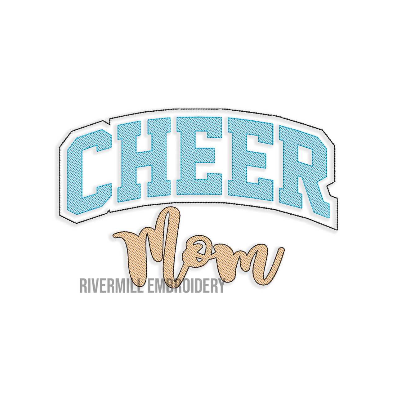 Cheer Mom Sketch Machine Embroidery Design - Rivermill Embroidery
