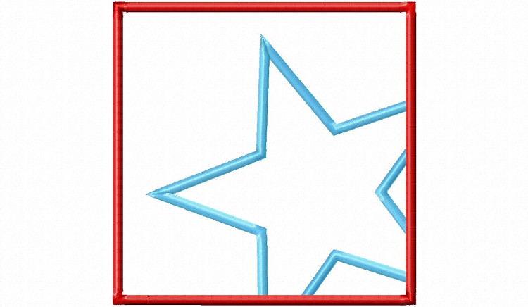 Applique Star in a Square Frame Machine Embroidery Design - Rivermill ...
