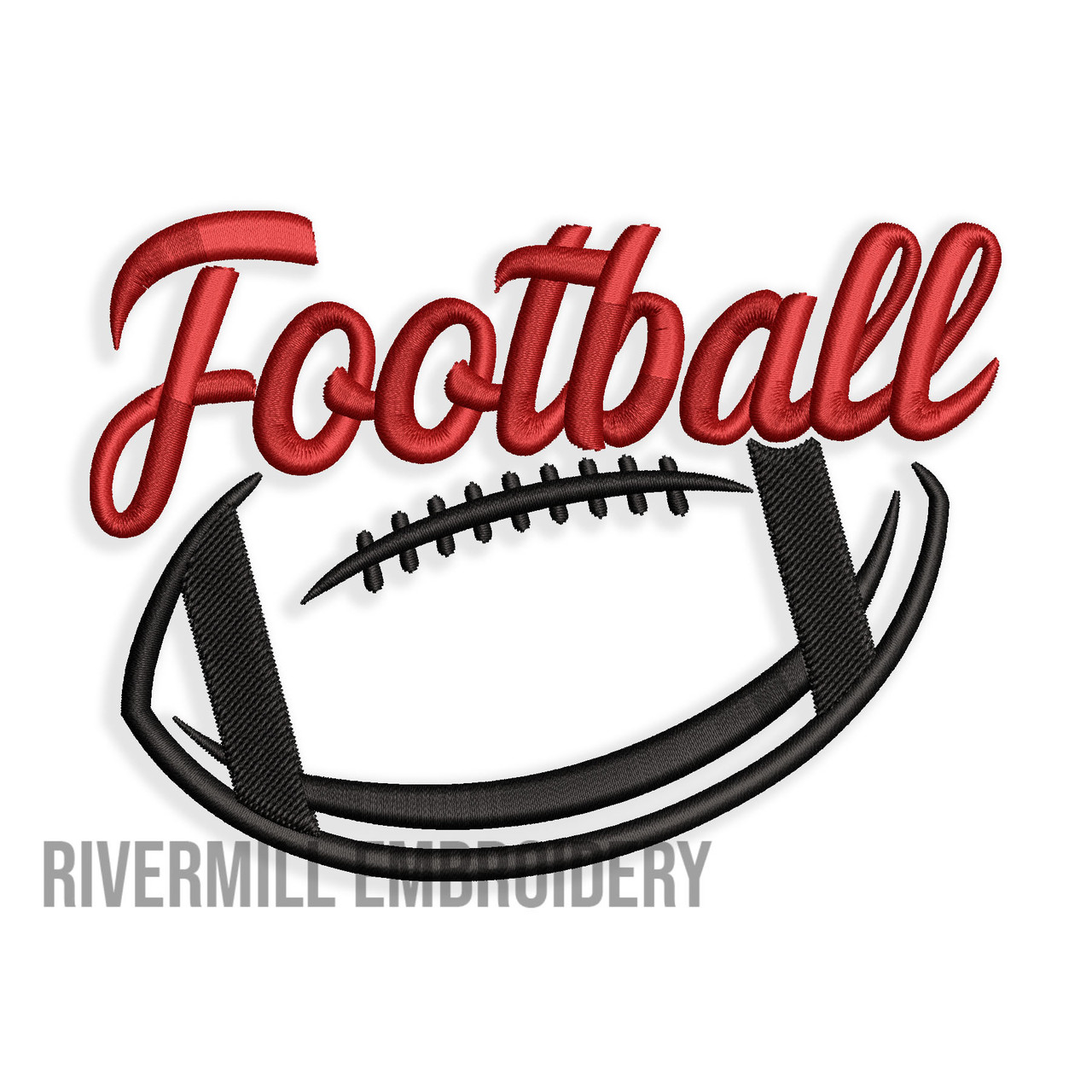 Script Football Lettering Machine Embroidery Design - Rivermill Embroidery