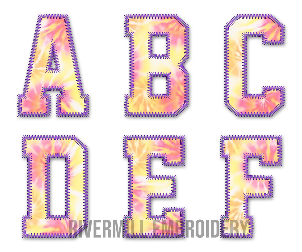 Zig Zag Edge Varsity Collegiate Applique Machine Embroidery Alphabet ...