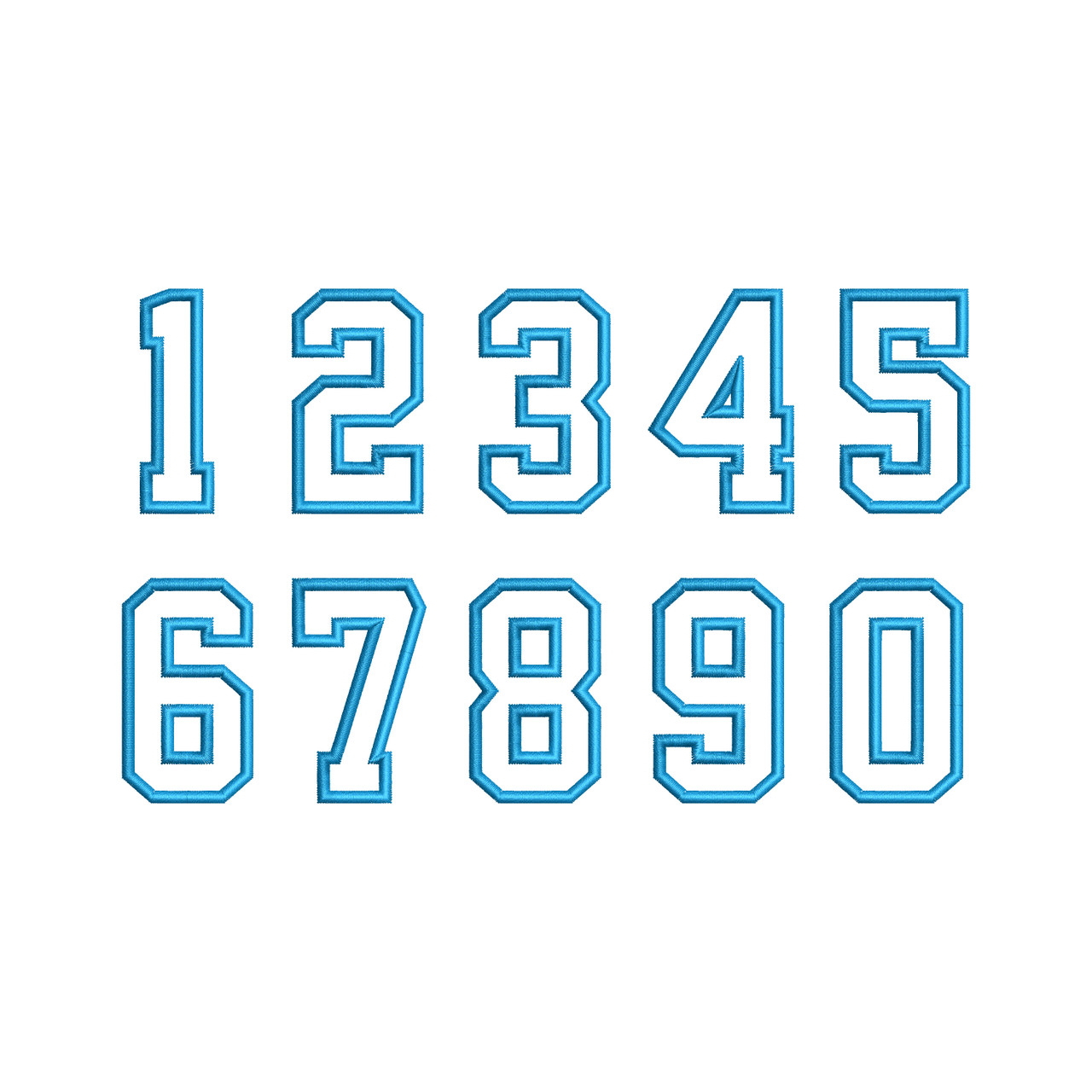 Applique Varsity Athletic Style Numbers Machine Embroidery Design Style ...