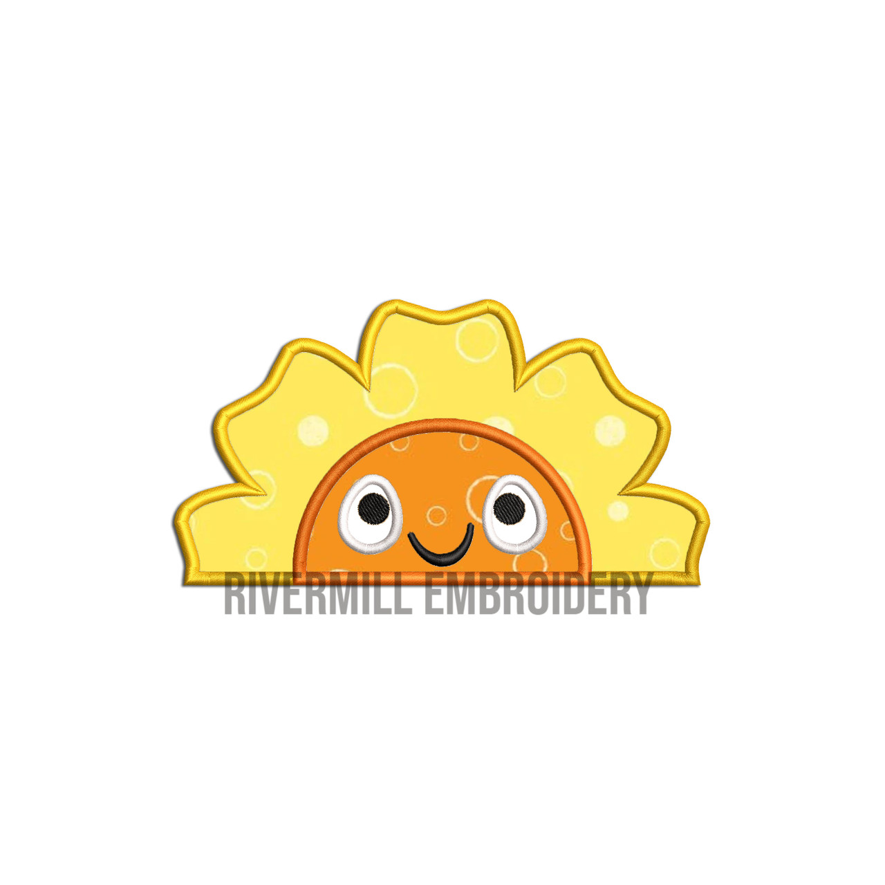 Applique Flower Peeker Machine Embroidery Design - Rivermill Embroidery