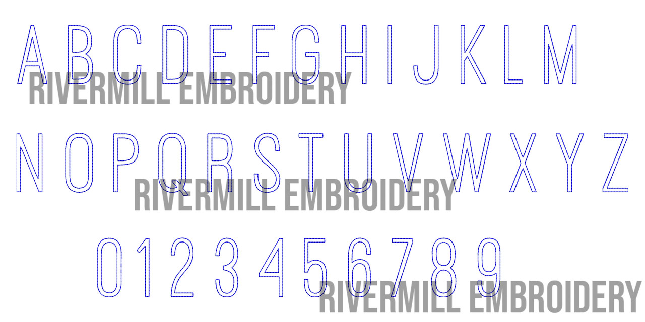 Small Tall Thin Outline Font Machine Embroidery Font Alphabet ...