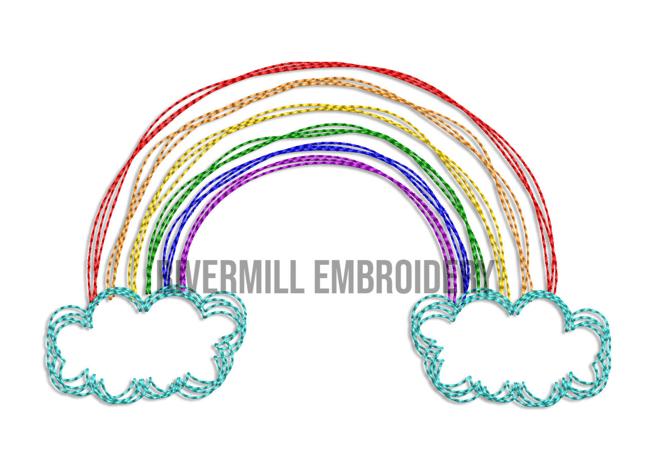 Quick Stitch Scribble Rainbow Machine Embroidery Design - Rivermill ...