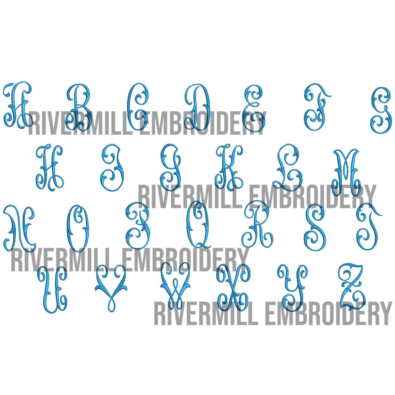 Machine Embroidery Monogram Fonts
