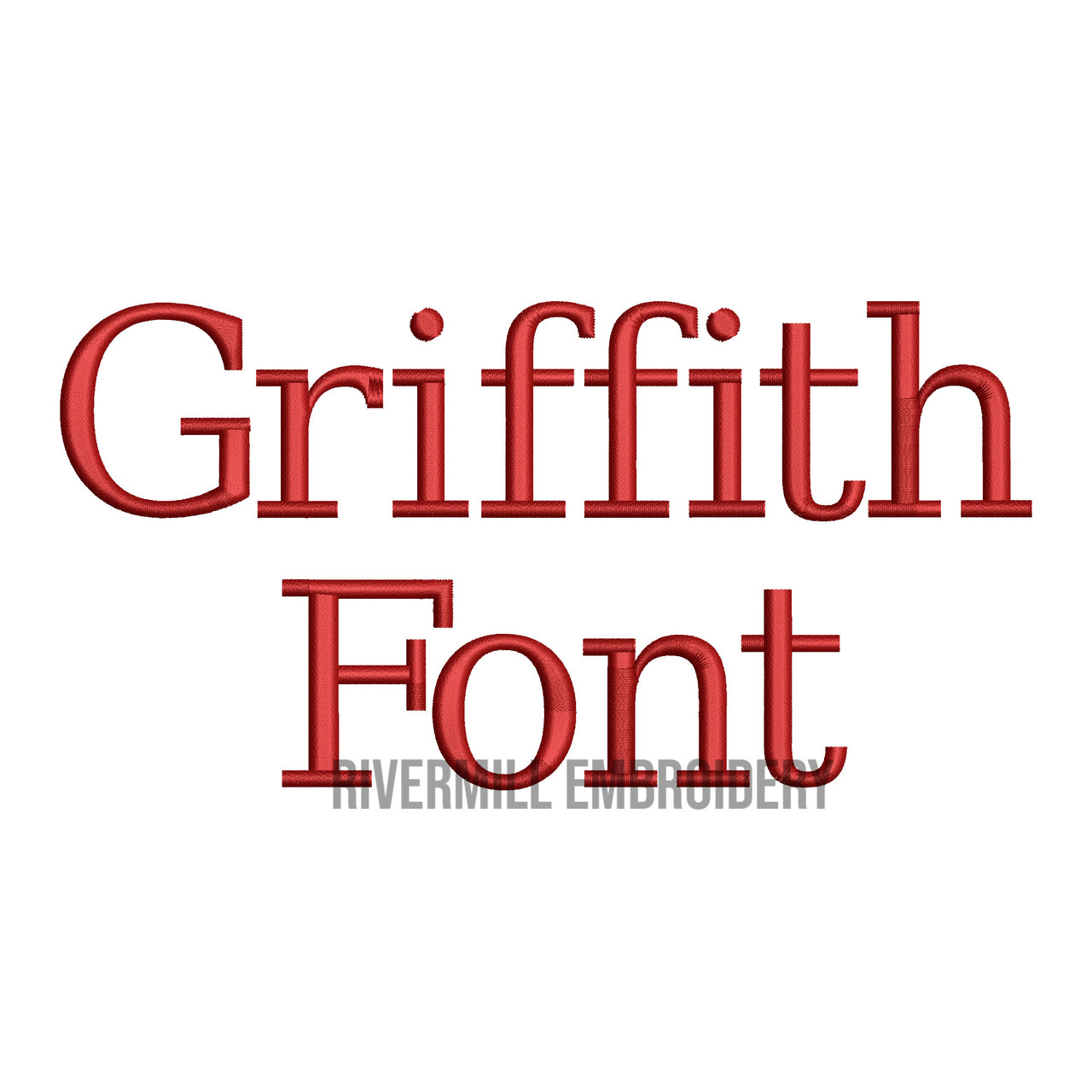 Griffith Machine Embroidery Font - Rivermill Embroidery