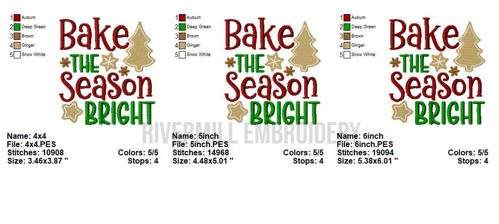 Bake The Season Bright Machine Embroidery Design - Rivermill Embroidery