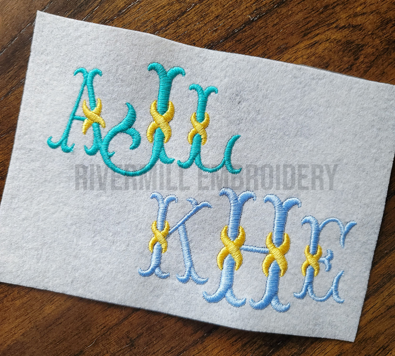 Chester Monogram Machine Embroidery Font Alphabet - Rivermill Embroidery