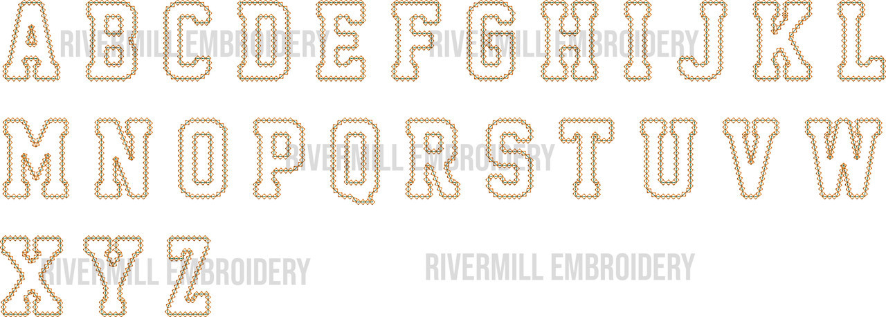 Small Varsity Diamond Edge Applique Machine Embroidery Font - Rivermill ...
