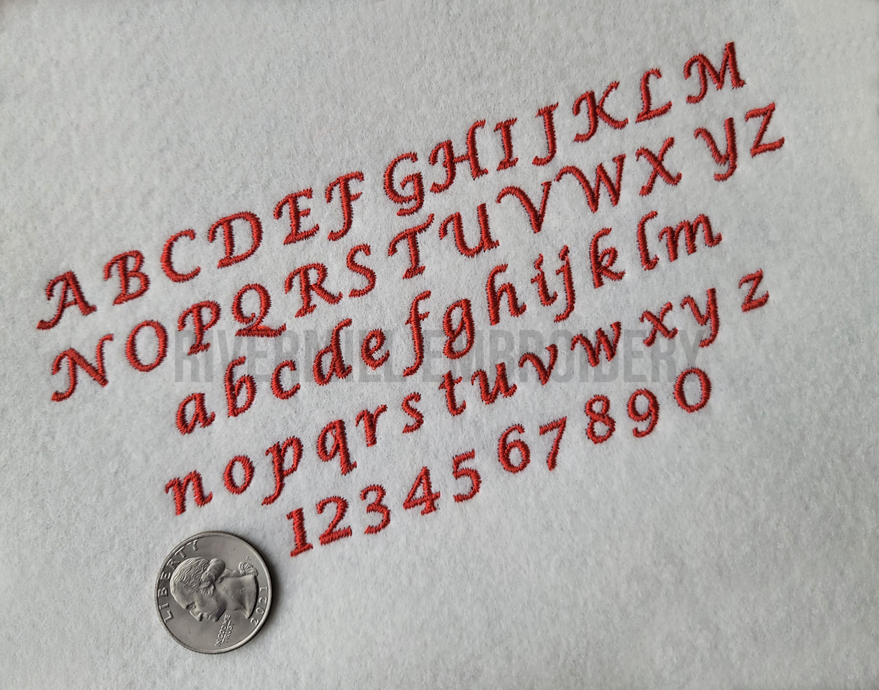 Small Lucinda Machine Embroidery Font Alphabet - Rivermill Embroidery