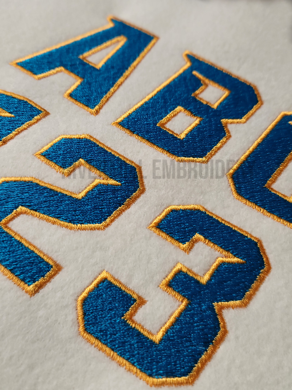 Two Color Michigan Machine Embroidery Font Alphabet - Rivermill Embroidery