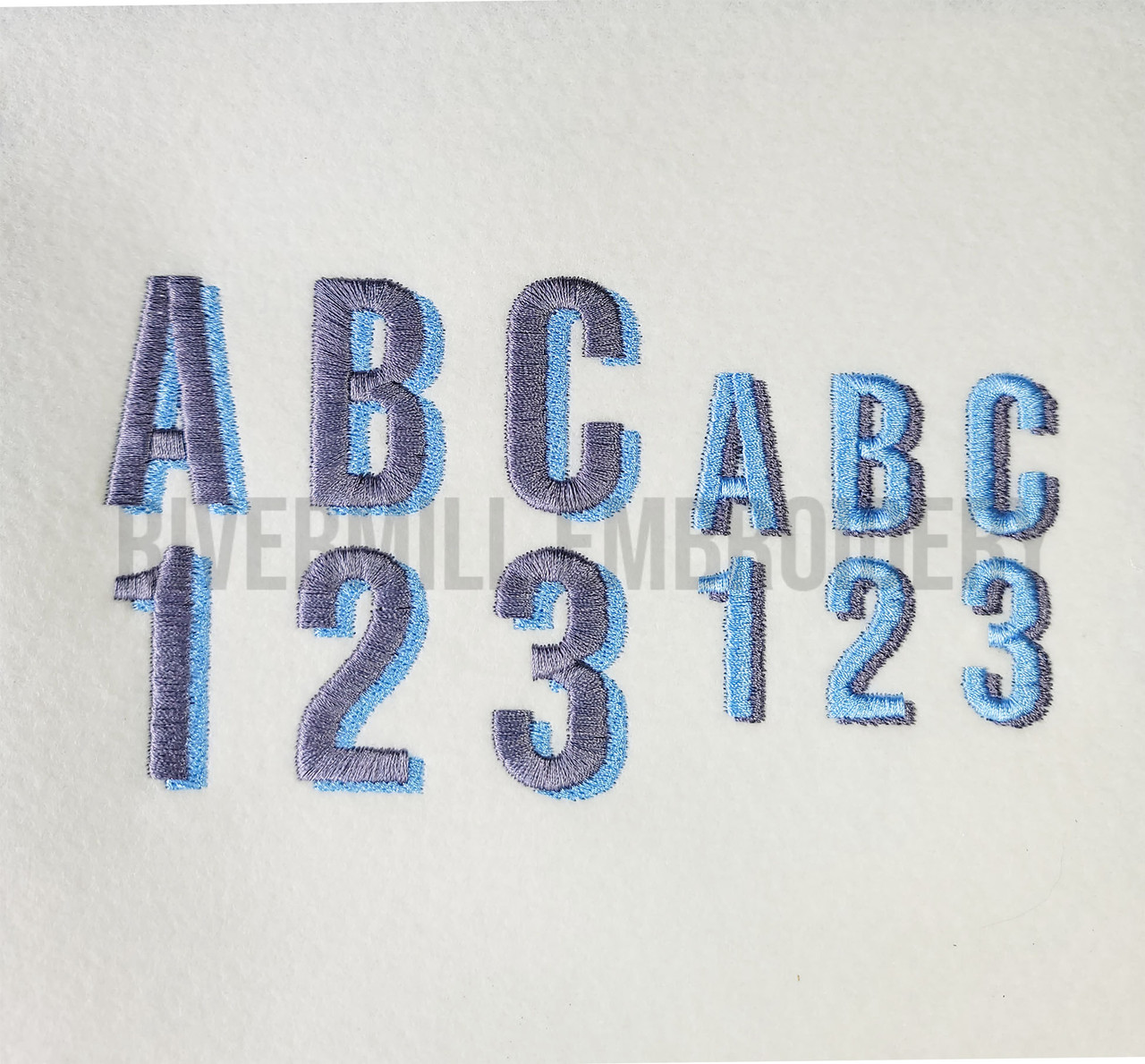 Small Walter Shadow Machine Embroidery Alphabet - Rivermill Embroidery