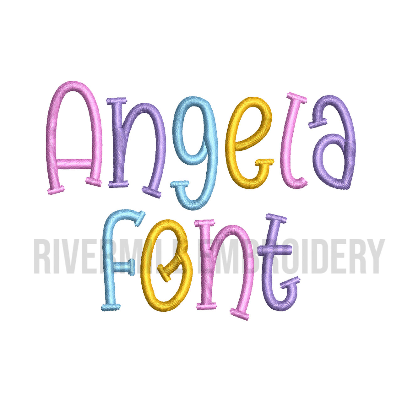 Angela Embroidery Font - Rivermill Embroidery