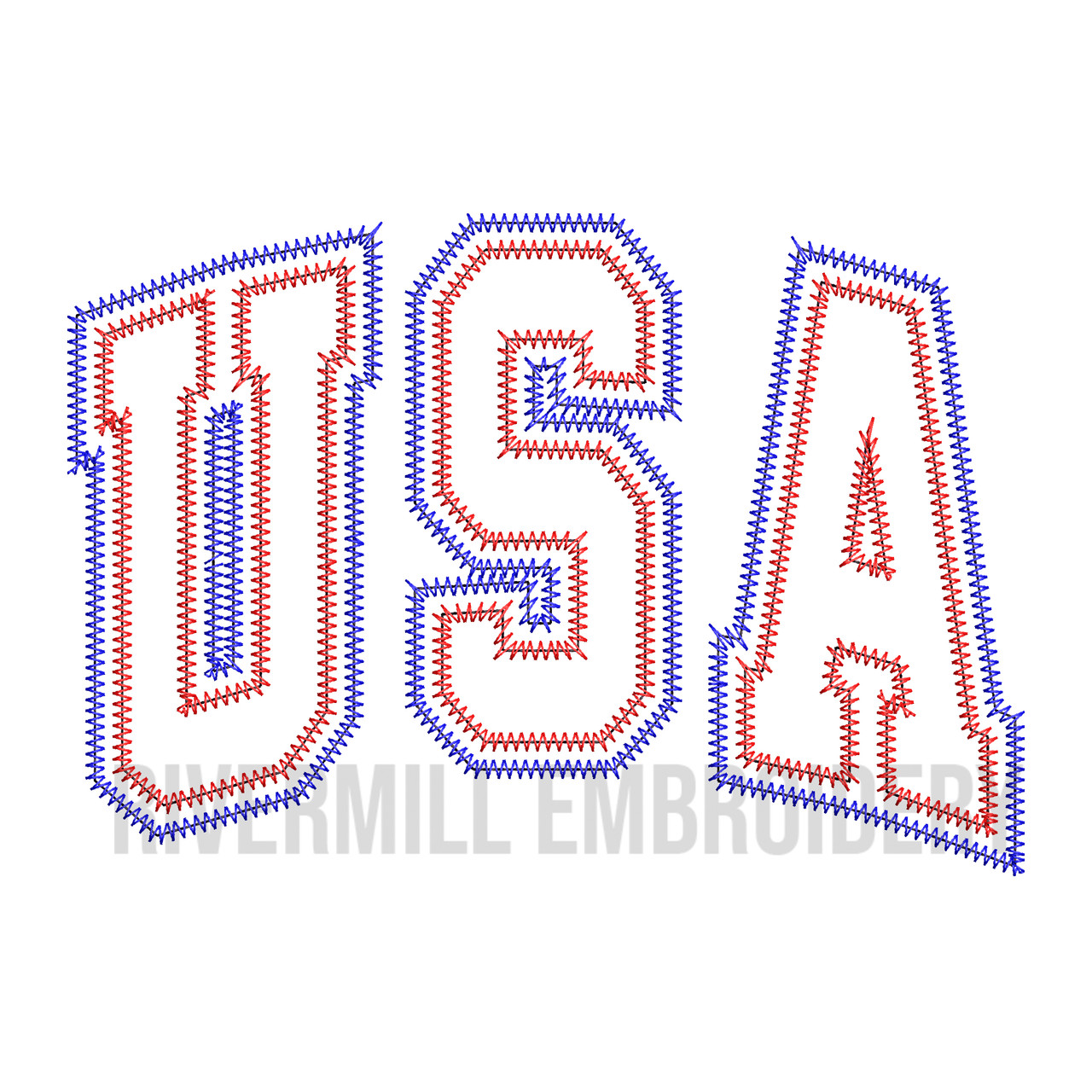 USA Arched Zig Zag Double Applique Machine Embroidery Design ...