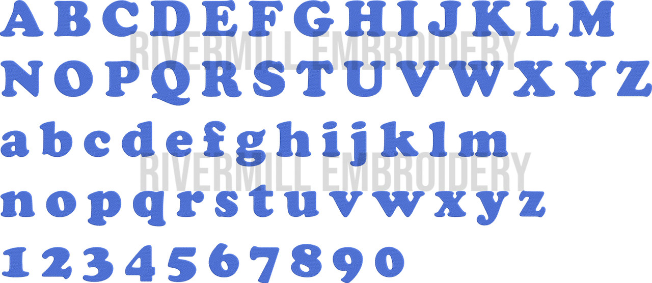 Cooper Embroidery Font - Rivermill Embroidery