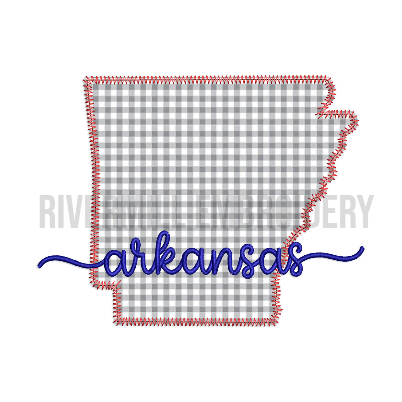 Zig Zag Arkansas AR Applique Machine Embroidery Design - Rivermill ...