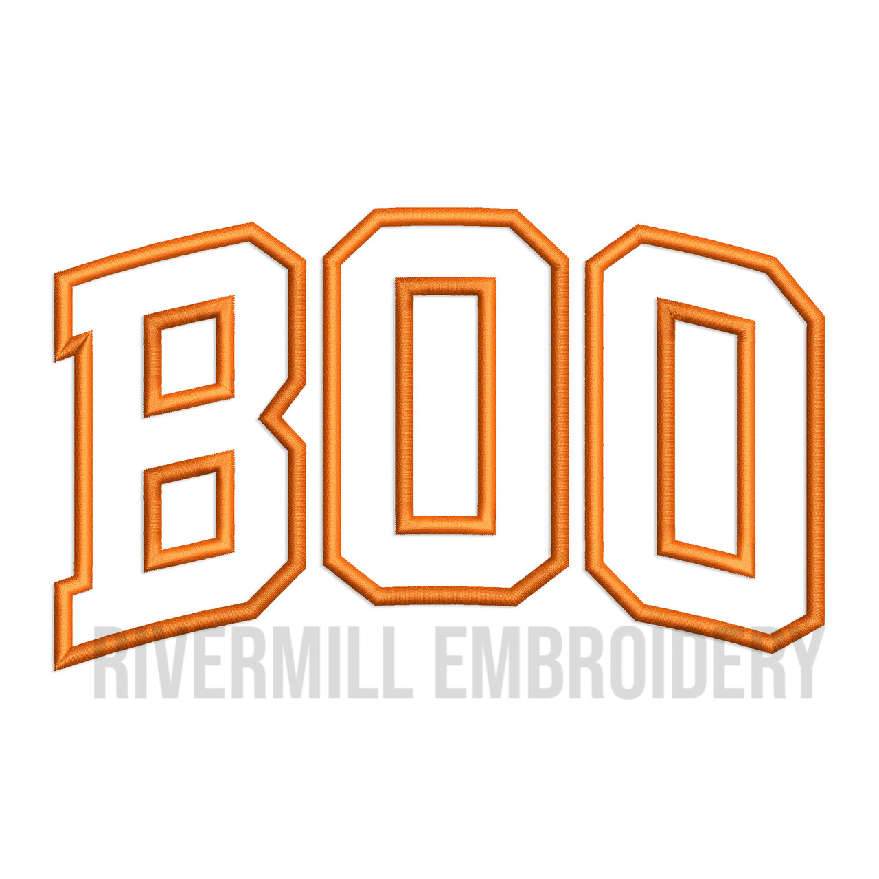 Arched Boo Satin Stitch Applique Machine Embroidery Design - Rivermill ...