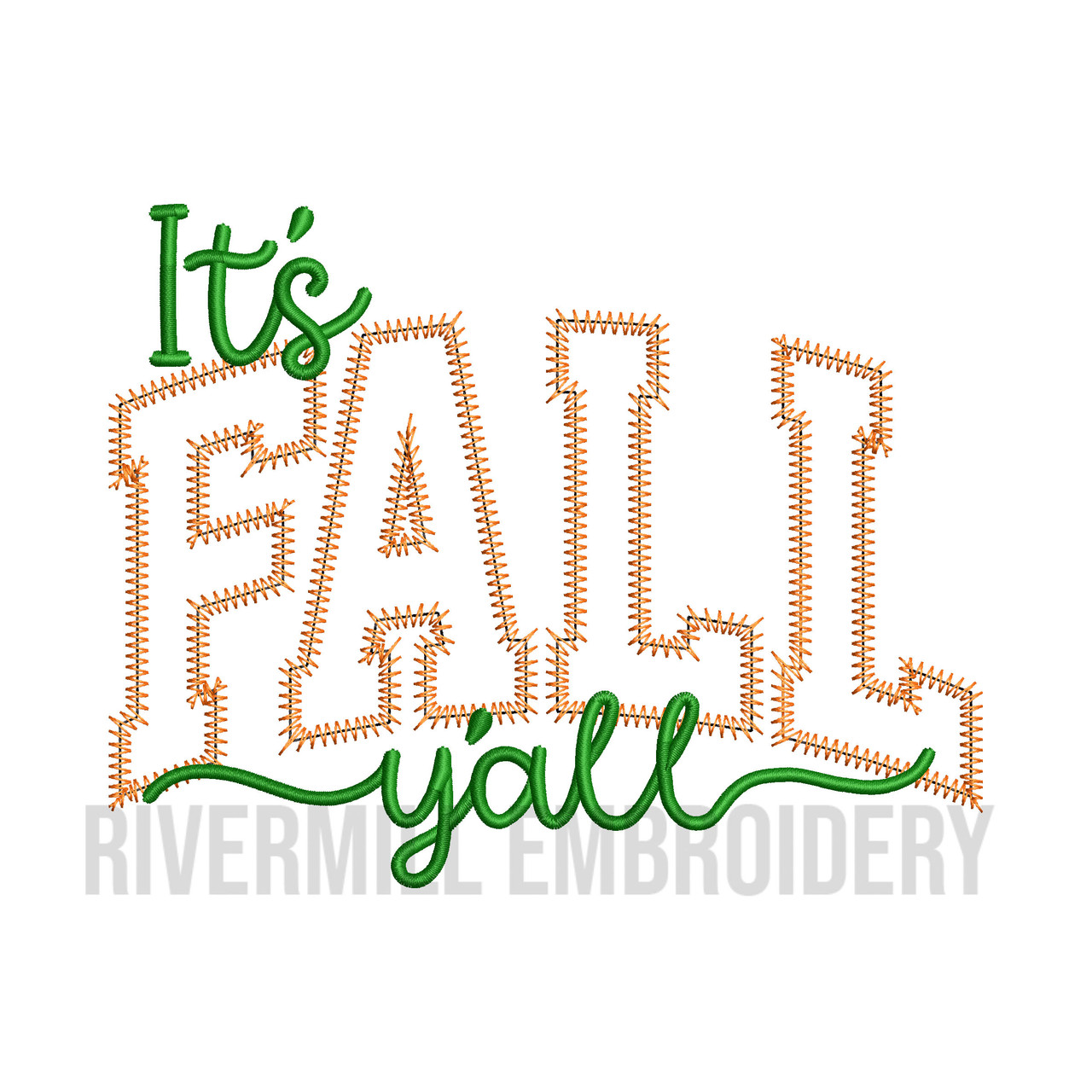 It's Fall Y'all Applique Machine Embroidery Design - Rivermill Embroidery