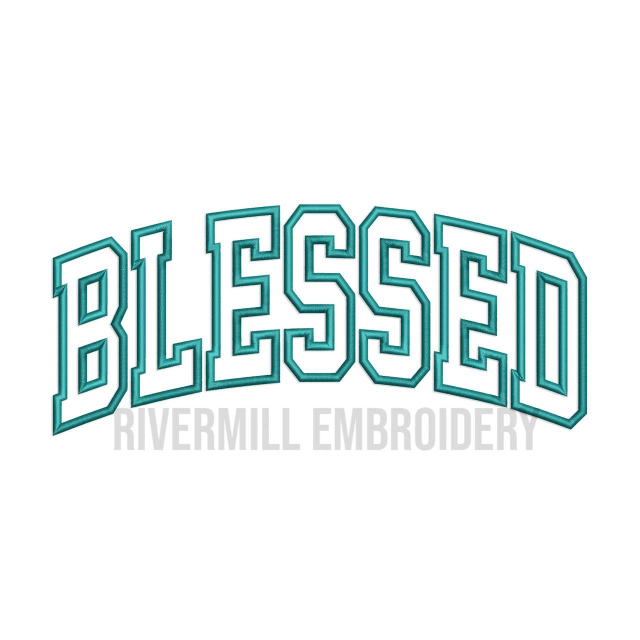 Arched Blessed Satin Stitch Applique Machine Embroidery Design ...