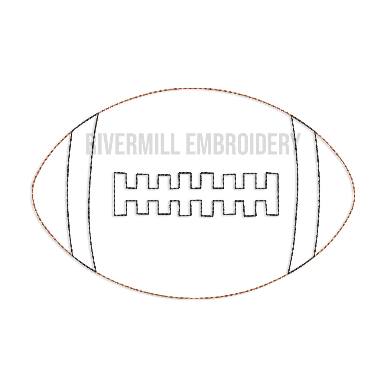 Raggy Applique Football Machine Embroidery Design - Rivermill Embroidery