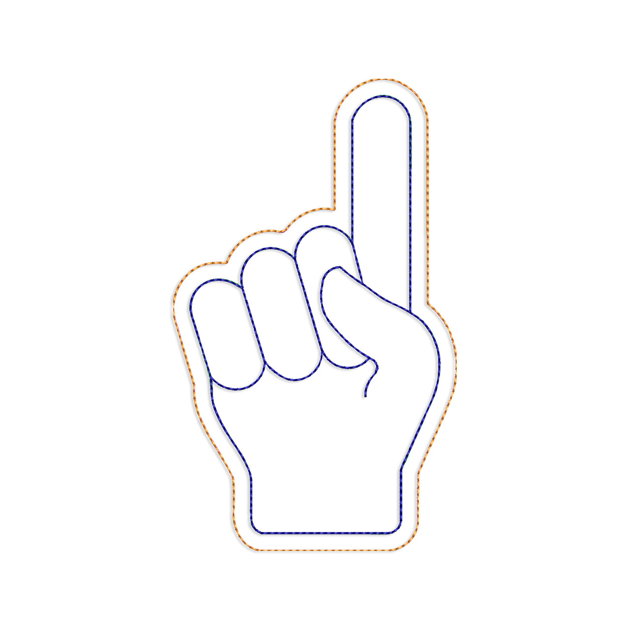 Foam Finger Number 1 Hand Bean Stitch Double Applique Machine ...