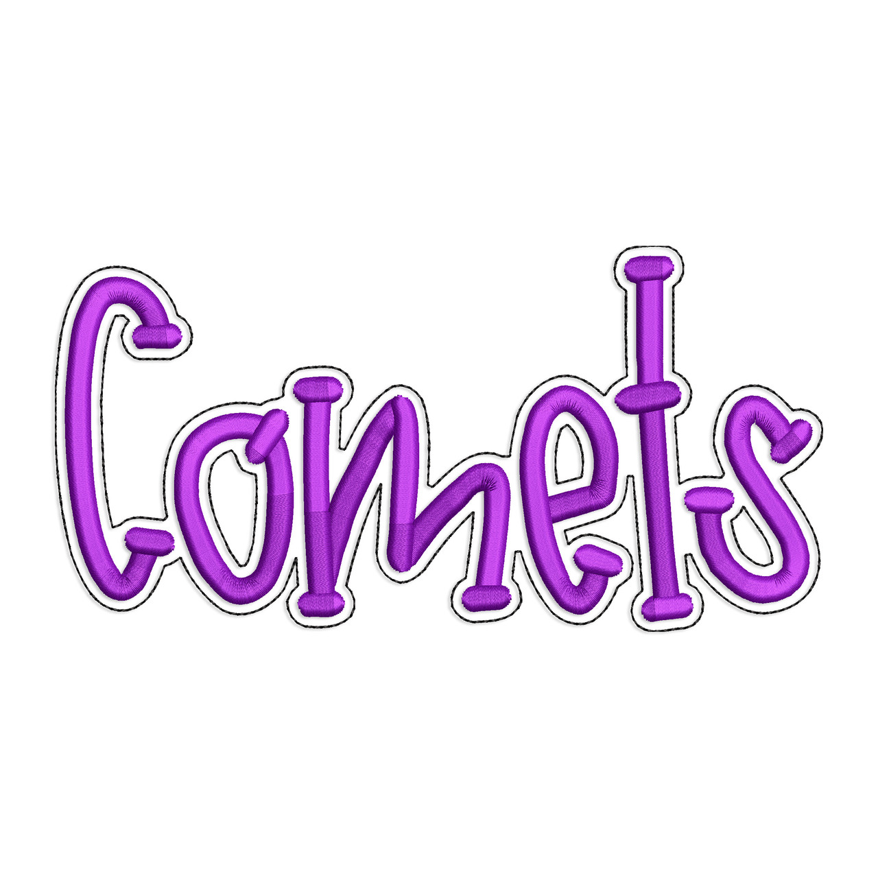 Comets with a Bean Stitch Outline Machine Embroidery Design - Rivermill ...