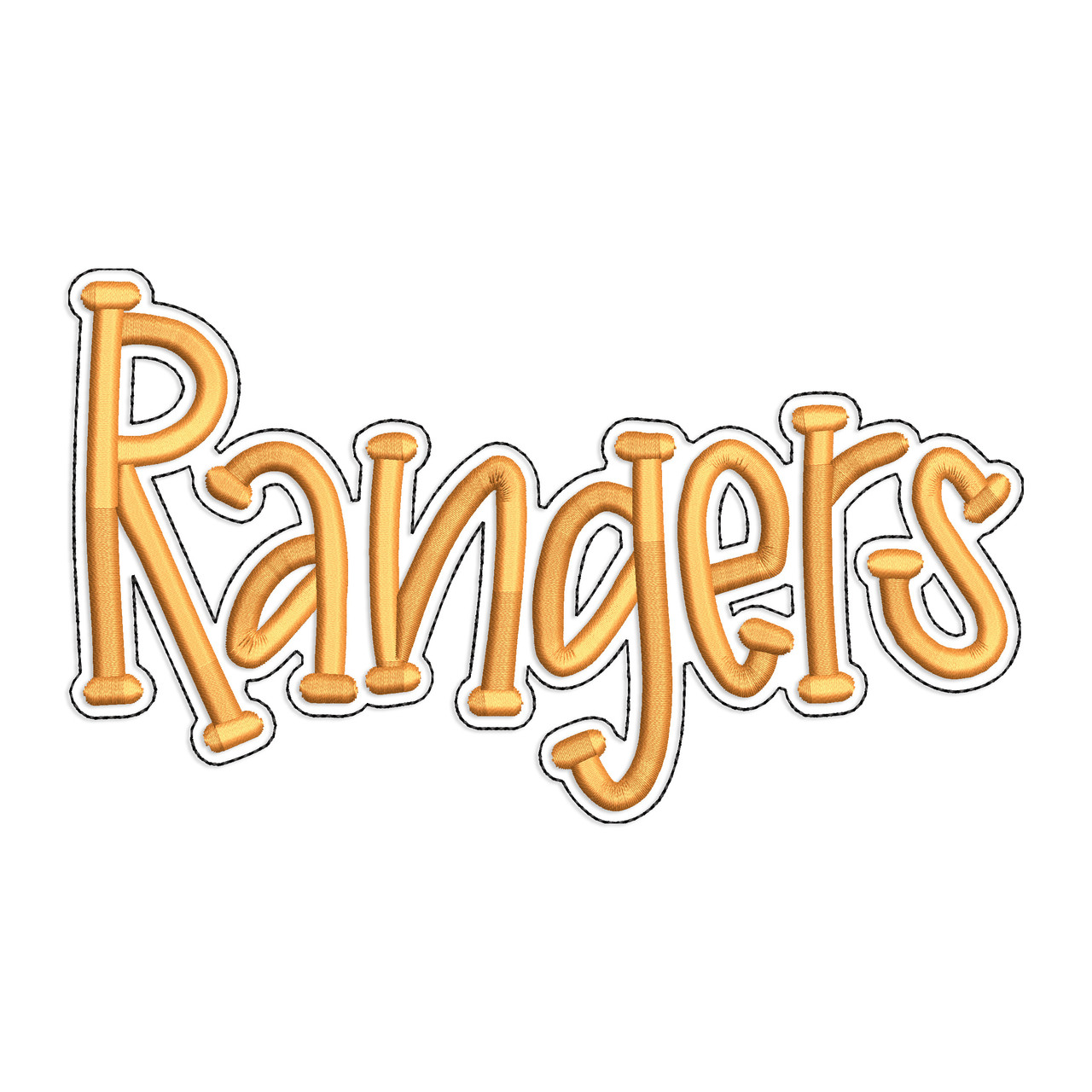 Rangers with a Bean Stitch Outline Machine Embroidery Design ...