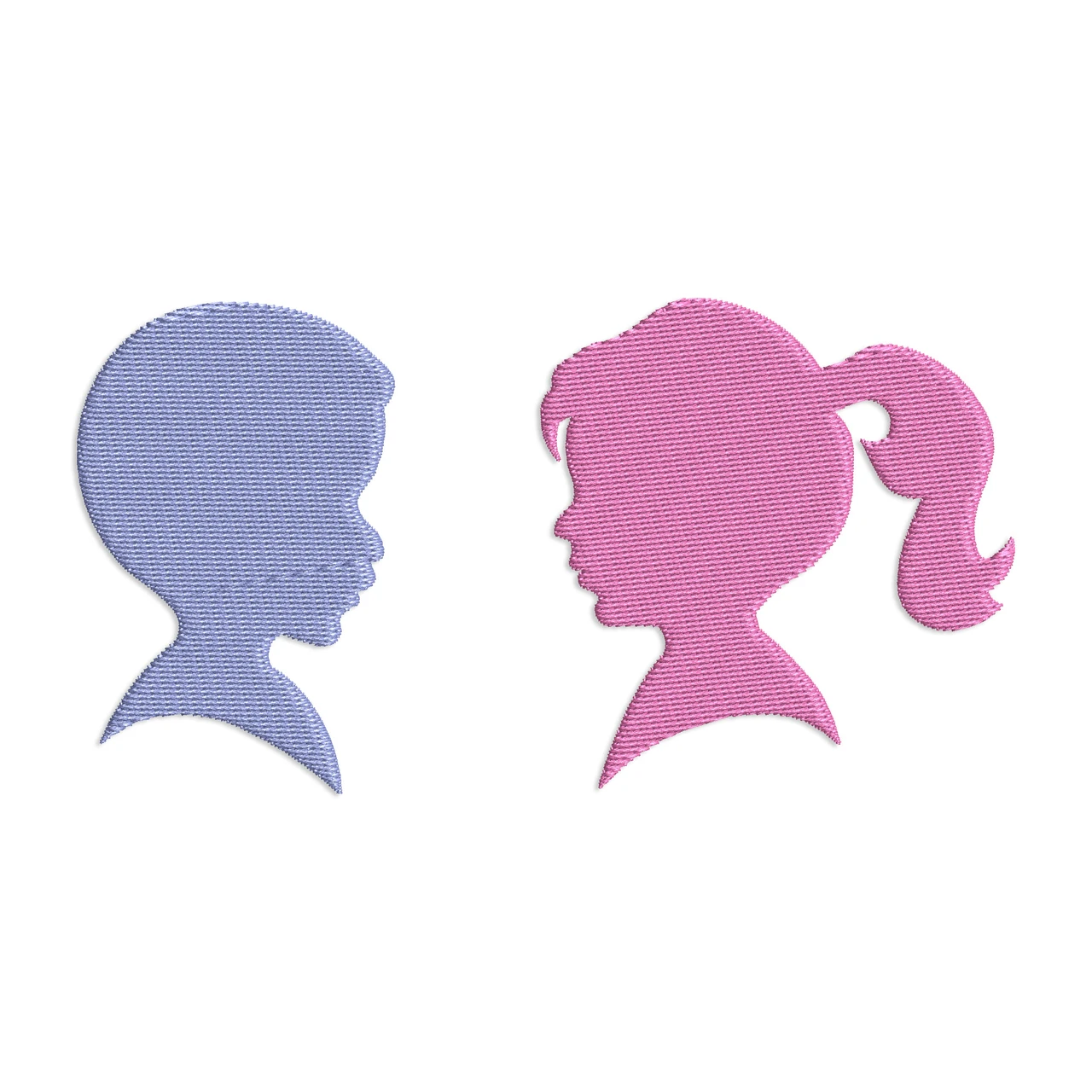 Small Boy & Girl Silhouettes Machine Embroidery Design - Rivermill ...