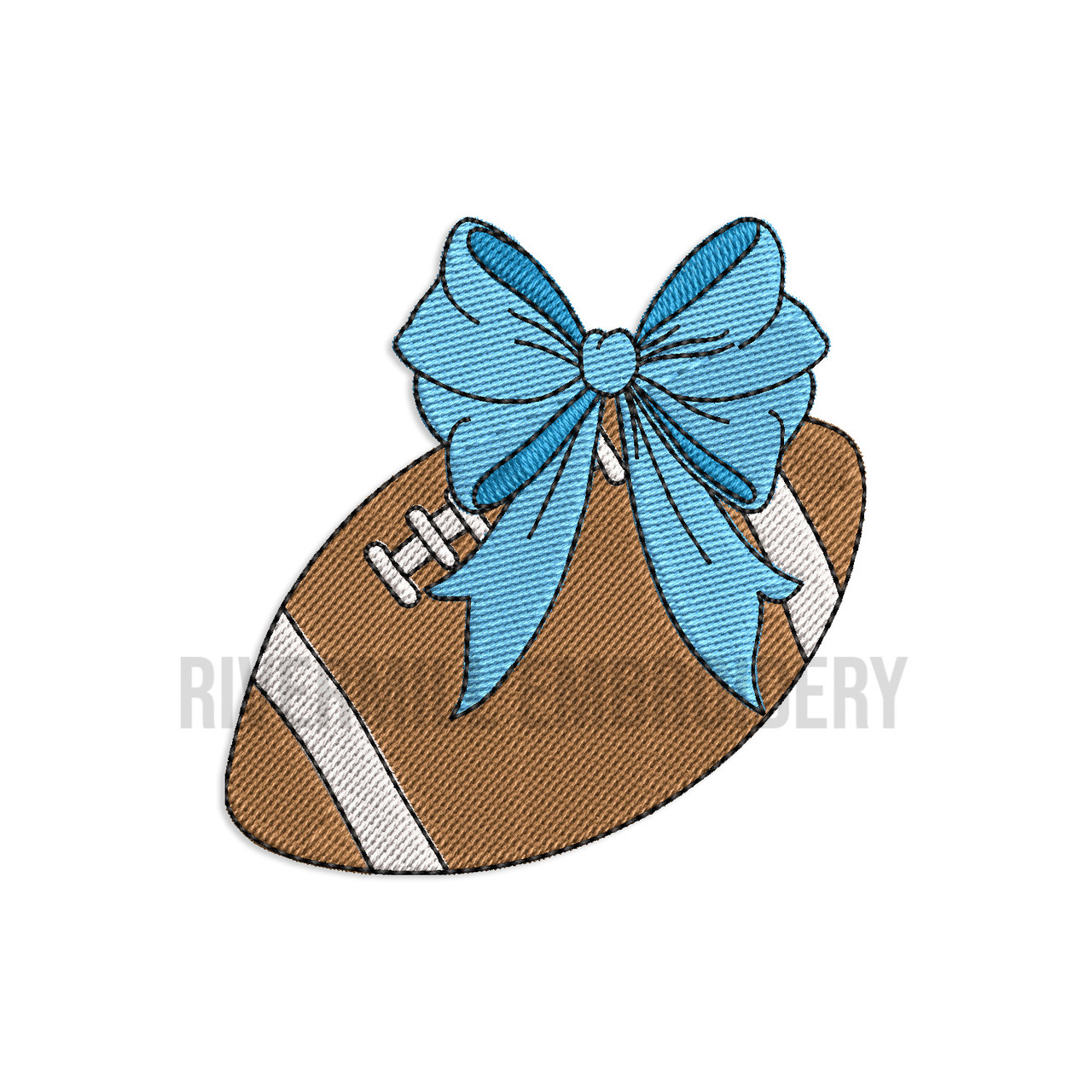 Football with a Bow Machine Embroidery Design - Rivermill Embroidery
