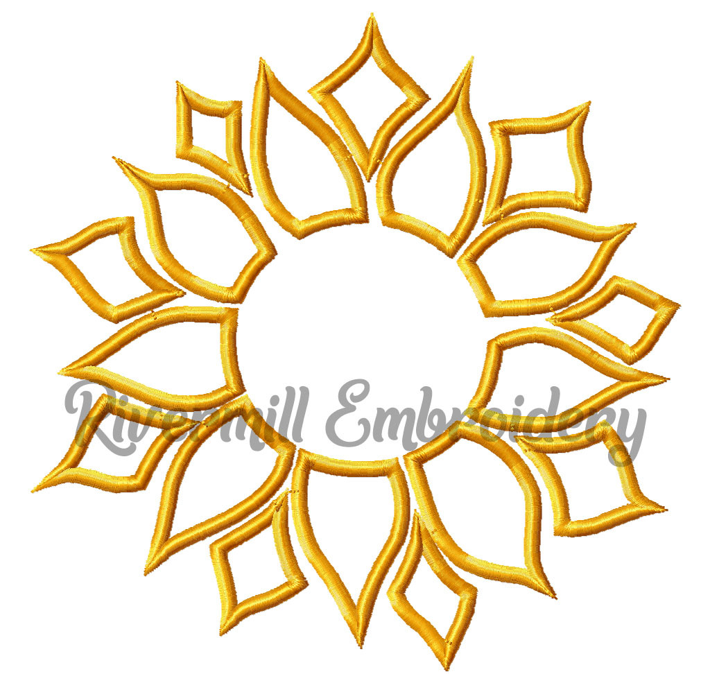 Funky Wave Applique Frame Instant Download Files 2 Fabric 7 Sizes 10 ...