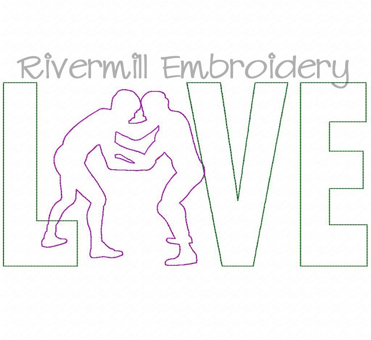 Raggy Applique Wrestling Love Machine Embroidery Design - Rivermill ...