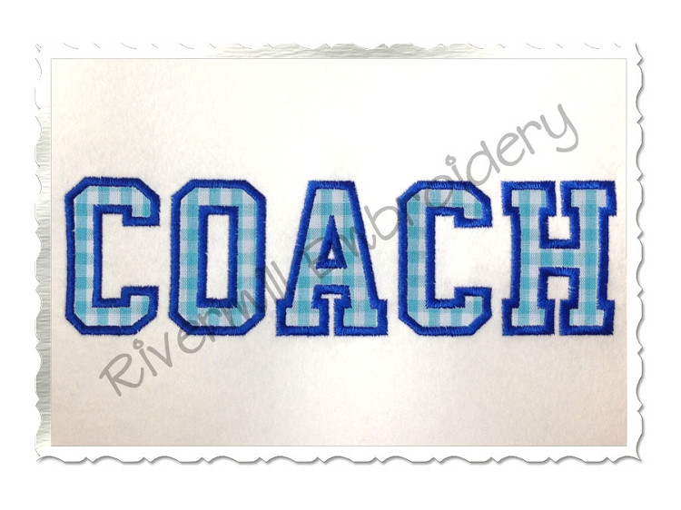Applique Coach Athletic Style Machine Embroidery Design - Rivermill ...